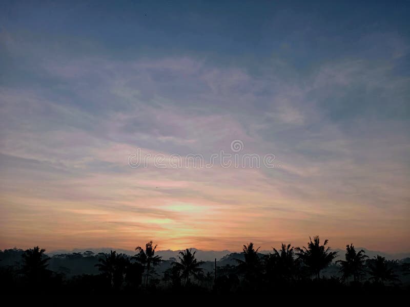 Sunrise, Sky, Java Indonesia, Orange Stock Image - Image of java ...