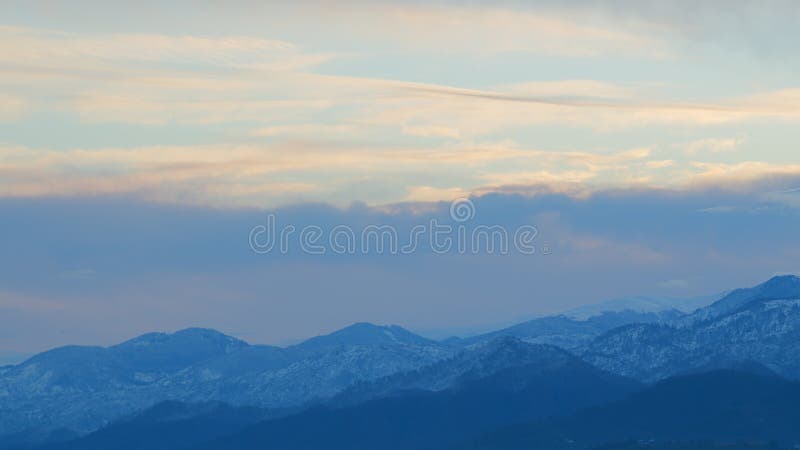 Sunrise Sky with Mountains. Natural Sunrise on Silhouette Shadow Dark ...