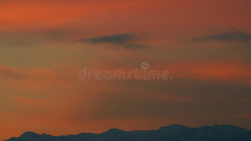 Sunrise Sky with Mountains. Natural Sunrise on Silhouette Shadow Dark ...