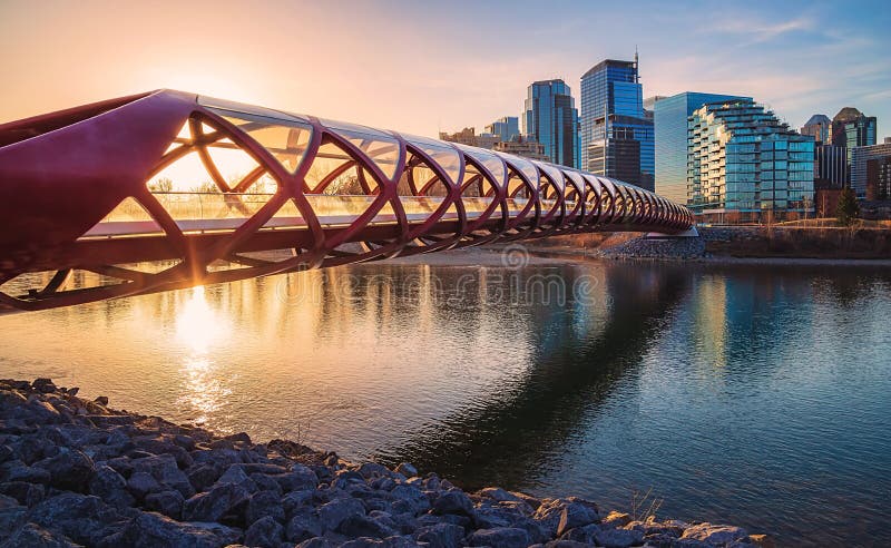 Sunrise Sky Over the Calgary River Valley Editorial Stock Image - Image ...