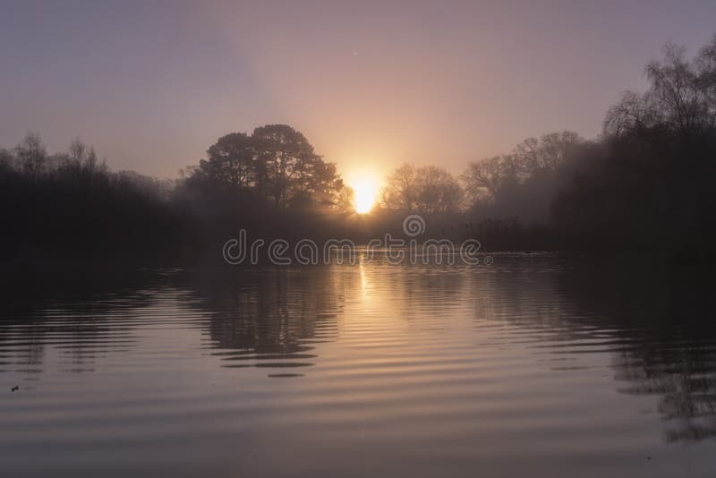 Sunrise Southampton Common stock photo. Image of phenomenon - 96989690