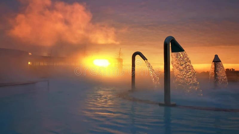 Sunrise at the Spa Thermal Water Stock Video - Video of lake, 1080: ...