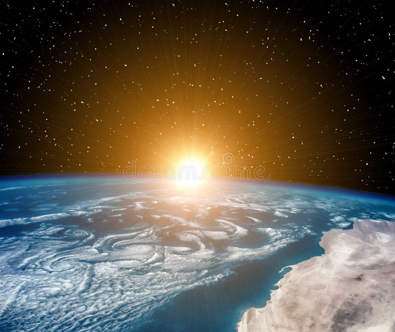 Sunrise from Space. the Elements of this Image Furnished by NASA Stock ...