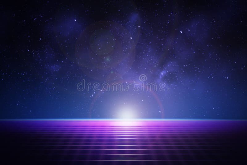 Sunrise in space, future stock illustration. Illustration of sunrise ...