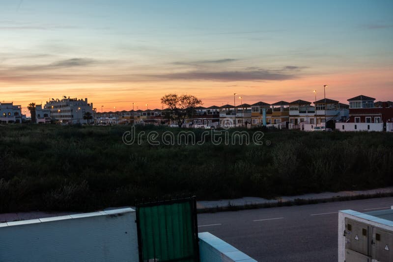 Sunrise in spain stock photo. Image of colorful, coast - 181386204
