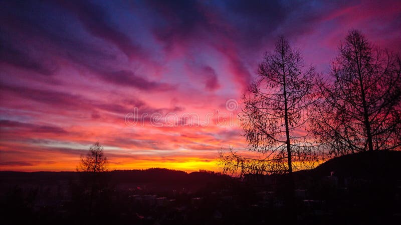 Sunrise in spring stock image. Image of sunset, shine - 89689249