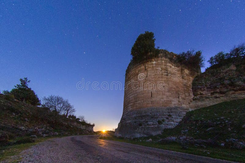 Sunrise and Stars in the Historical Castle Stars Stock Image - Image of ...