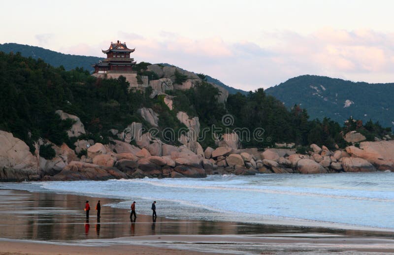 Sunrise at 1000 Steps Beach, Mount Putuo Island, China Editorial Photo ...