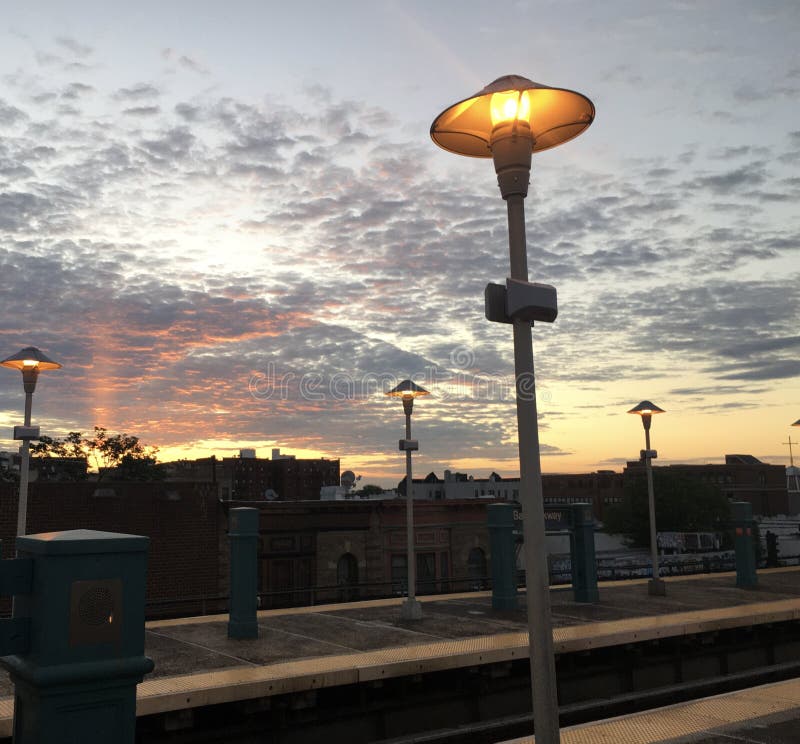 Sunrise in Summer in Brooklyn, New York, NY. Stock Photo - Image of ...