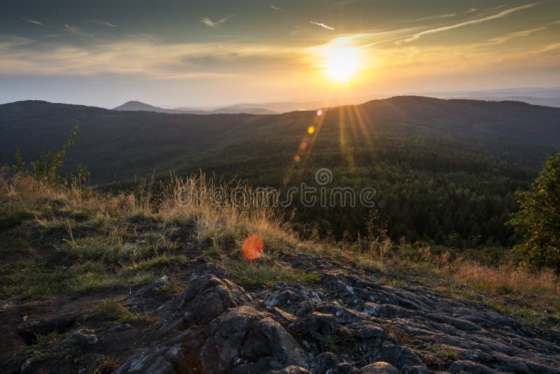 Sunrise stock photo. Image of hill, cloud, view, earth - 96160316