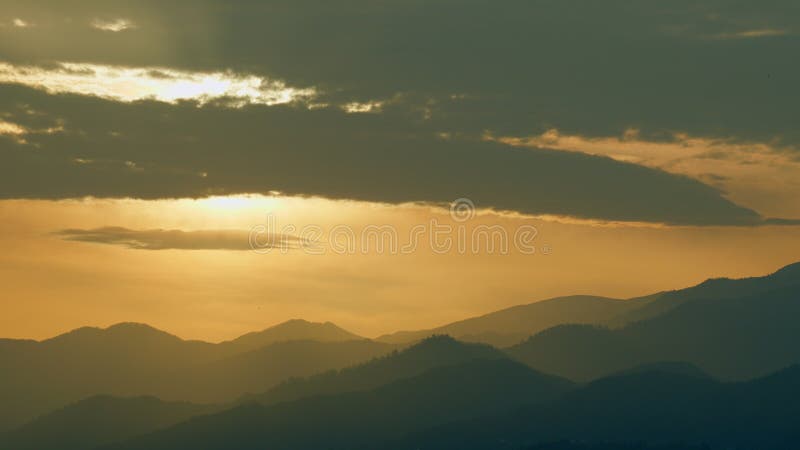 Sunrise. Sun Rising Behind the Mountain. Dramatic Sunrise Sky Over ...