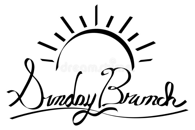 Sunrise Sunday Brunch Calligraphy Handwriting Stock Vector ...