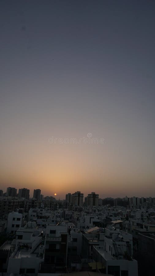 Sunrise Over City of Surat, Gujarat, India. Cityscape Stock Image ...