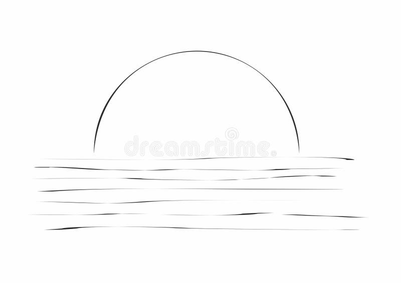 Sunset Sunrise Over Water Logo Stock Illustrations – 300 Sunset Sunrise ...