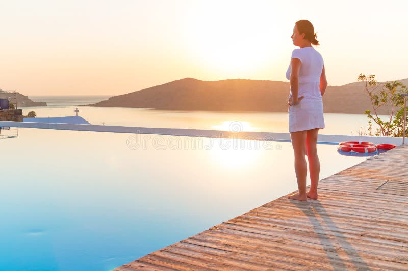Sunrise at swimming pool stock image. Image of dawn, relax - 28744869
