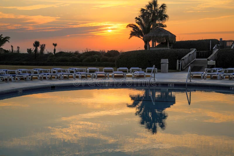 Sunrise Swimming Pool stock photo. Image of chaise, caribbean - 29054486