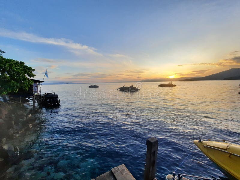 Sunrise at Ternate City stock image. Image of dawn, good - 263859873