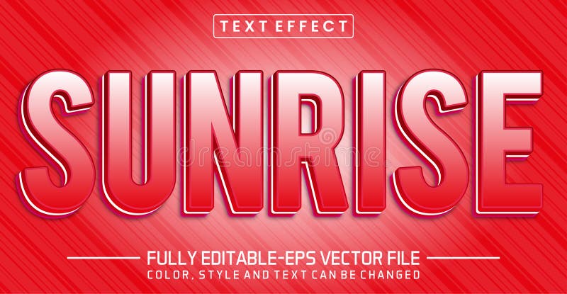 Sunrise Text Editable Style Effect Stock Vector - Illustration of theme ...
