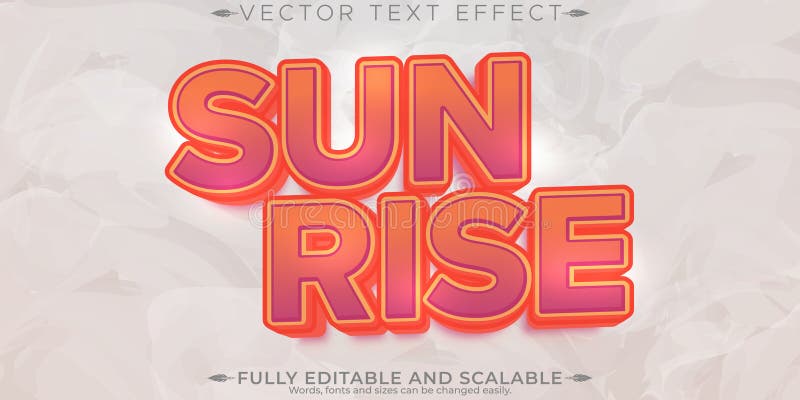 Sunrise Text Effect, Editable Retro and Old Text Style Stock Vector ...