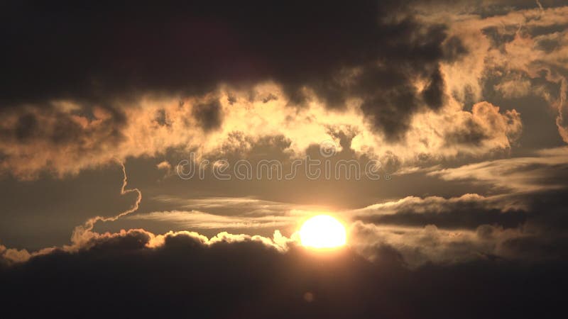 Sunrise Timelapse Dramatic Sunset with Clouds on Sky, Puffy Cloudy ...