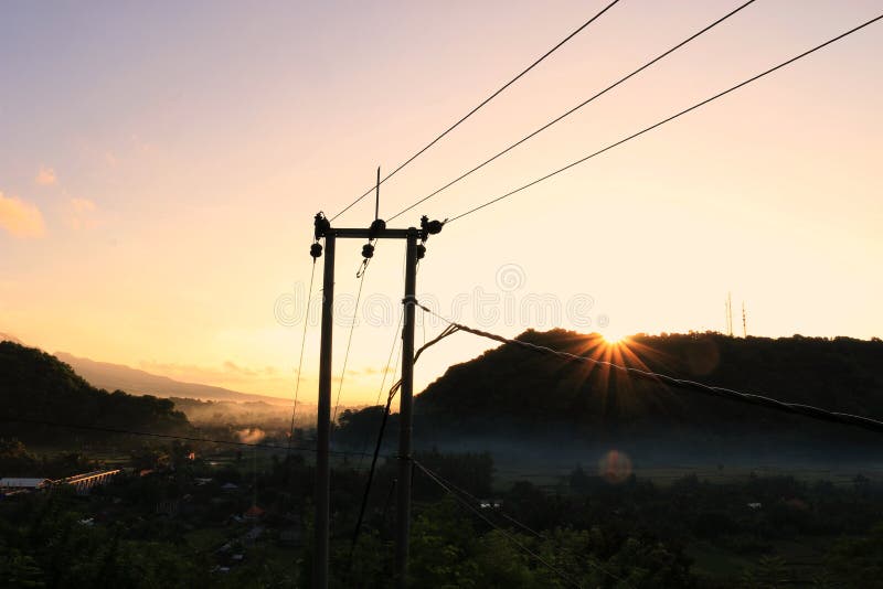 Sun rising from a hill stock photo. Image of hill, landscape - 102460538