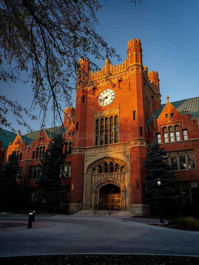 Sunrise on University Admin Building Made of Bricks Editorial Image ...