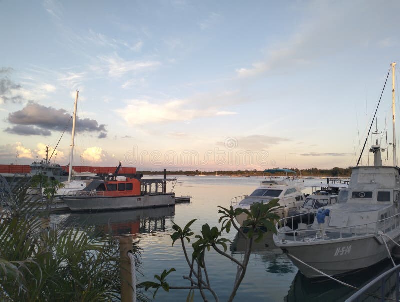 Sunrise View from Benoa Harbour Editorial Photo - Image of harbour ...