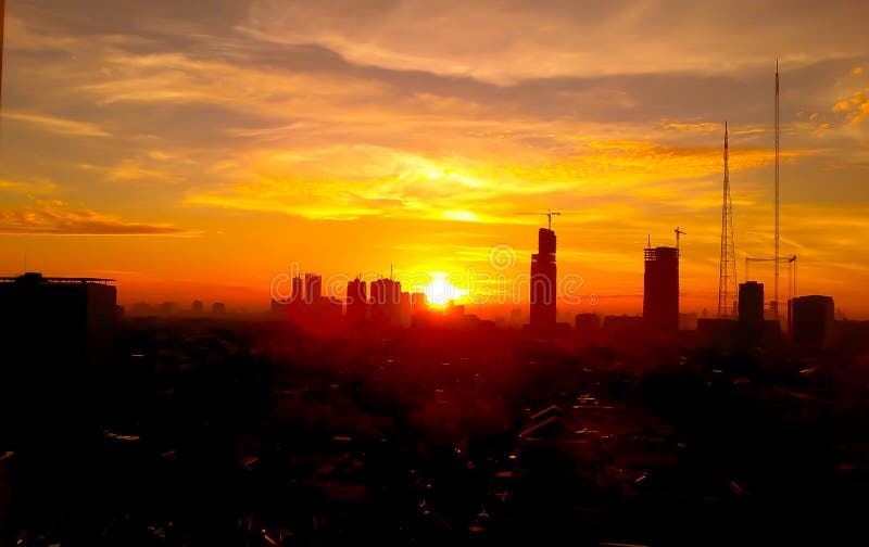 Sunrise stock photo. Image of sunrise, city, balcony - 109983904
