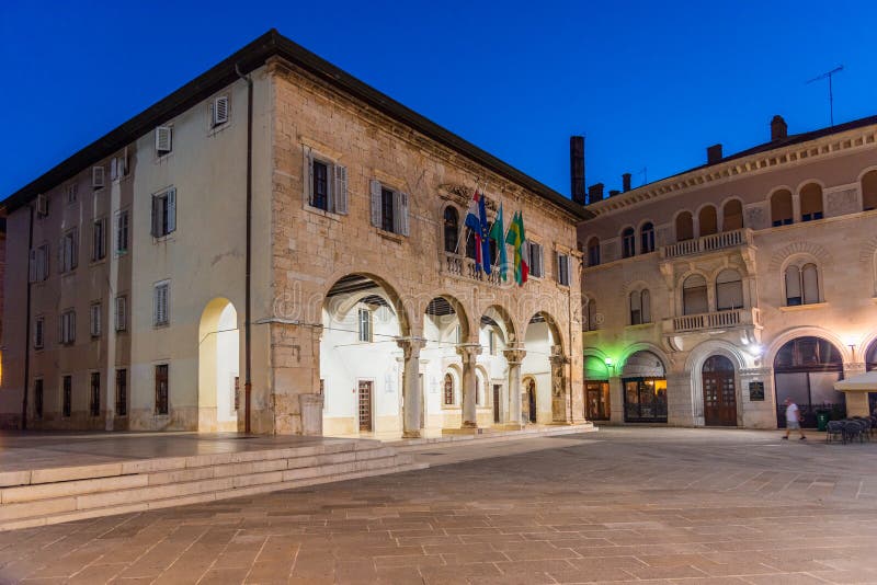 Sunrise View of Forum Square in Pula, Croatia Stock Photo - Image of ...