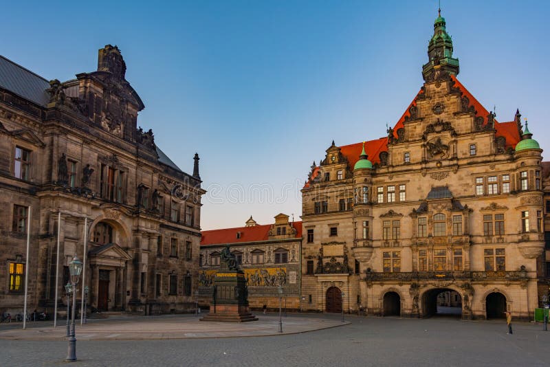 Sunrise View of Georgentor in German Town Dresden Stock Image - Image ...