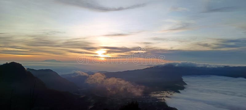 Sunrise View from Mount Bromo in Indonesia Stock Image - Image of ...