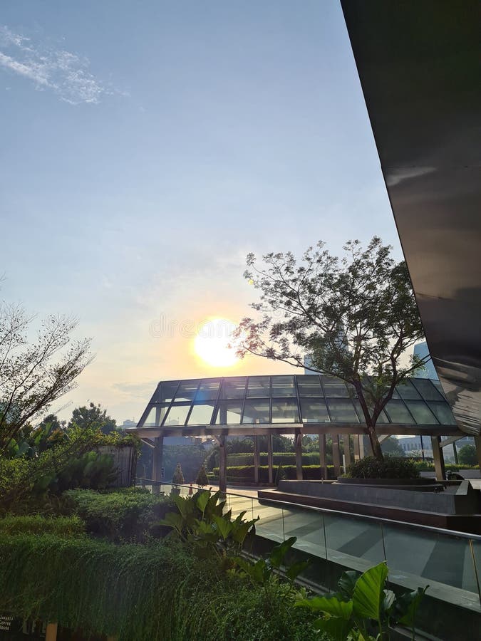 Sunrise View at One of the Office Building in Jakarta Stock Image ...