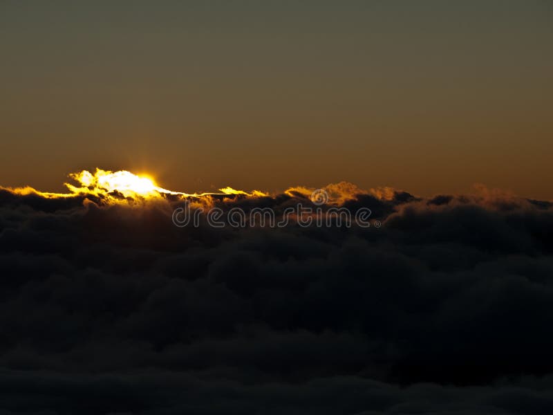 Sunrise or Sunset View at High Altitude Stock Image - Image of orange ...