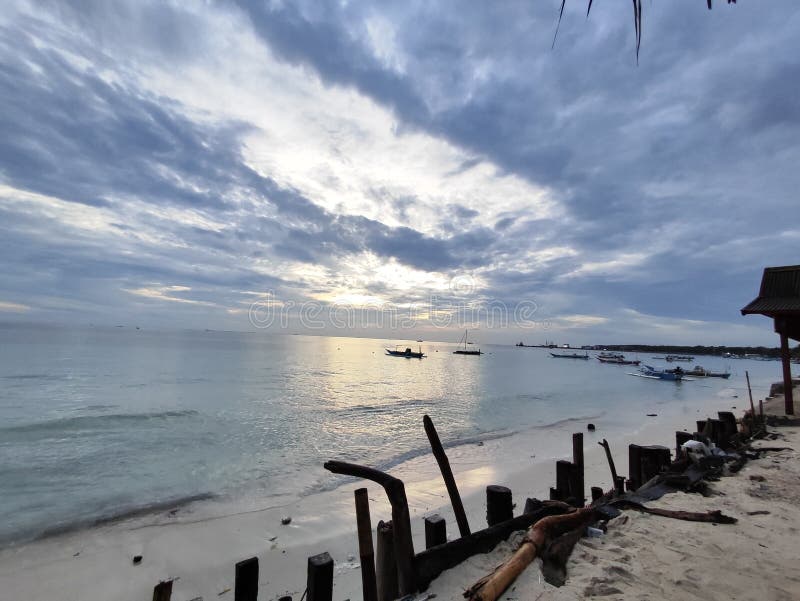 Sunrise View on Panrang Luhu Beach, Bulukumba City Stock Image - Image ...