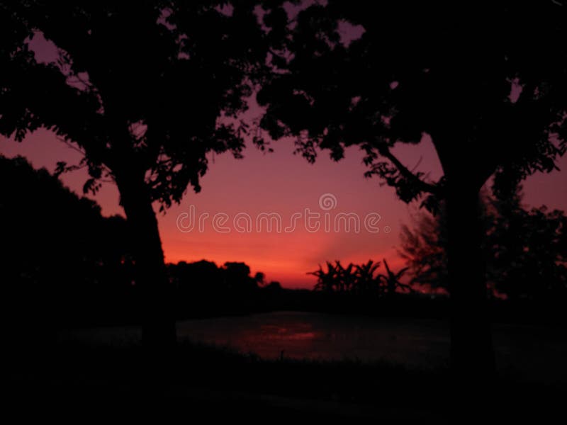 Sunrise View, Red Sky Looks so Beautiful Stock Image - Image of ...