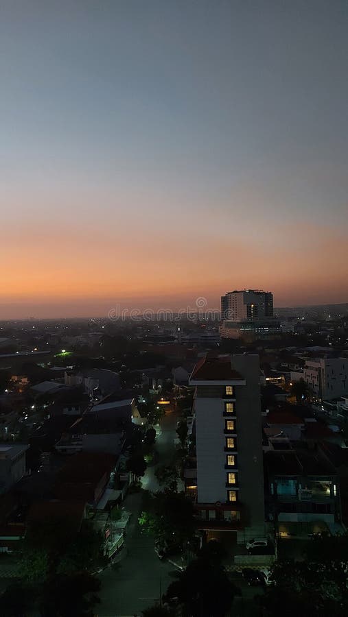 Sunrise View from Rooftop in the Morning Stock Image - Image of night ...