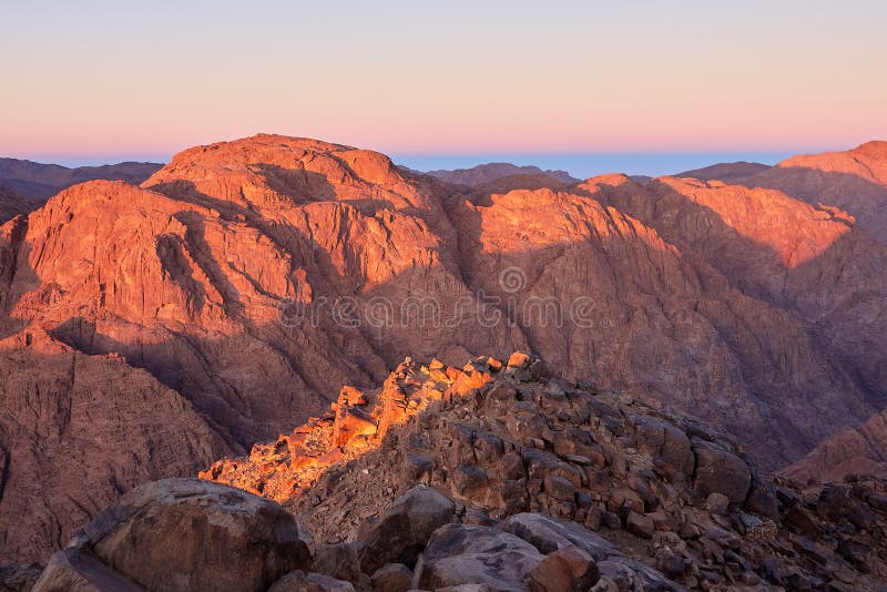 View of the Sinai Mountains and Desert in Egypt. View from Plane Stock ...