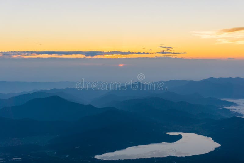 Sunrise View from Summit of Mount Fuji Stock Photo - Image of beautiful ...