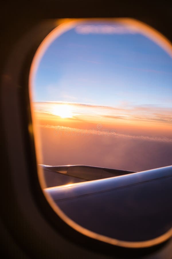 Sunrise View from Window Airplane in Abstract Style Stock Photo - Image ...