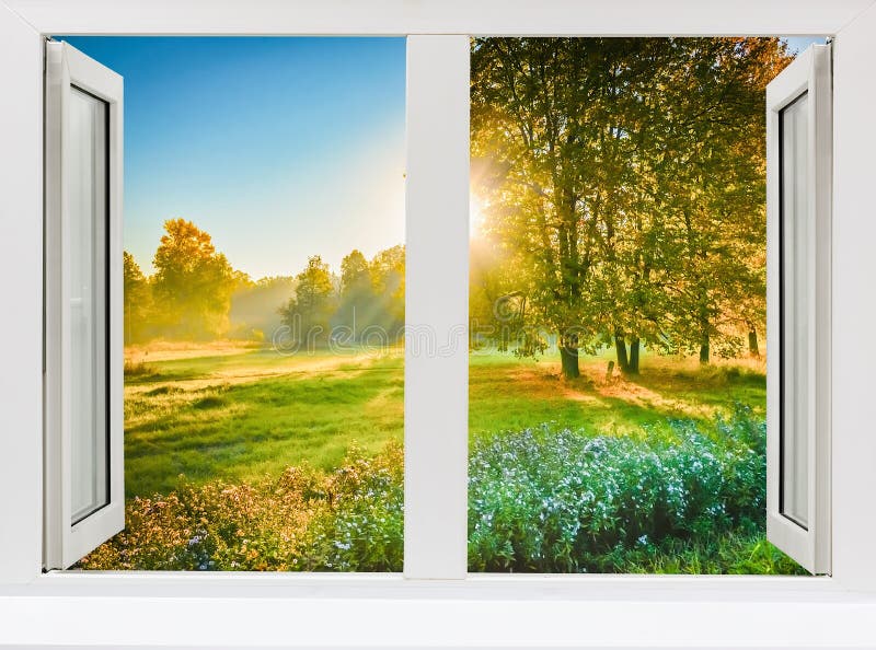 Sunrise View from the Window Stock Image - Image of house, awake: 63992923