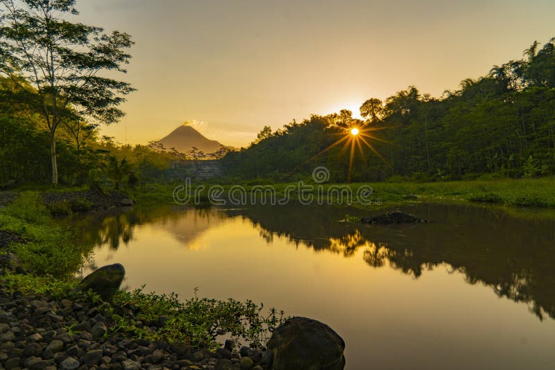 Sunrise stock image. Image of volcano, java, sunrise - 250557849
