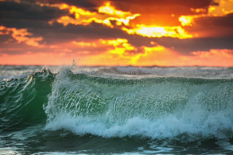 Sunrise Wave stock image. Image of morning, sunrise, landscape - 76443839