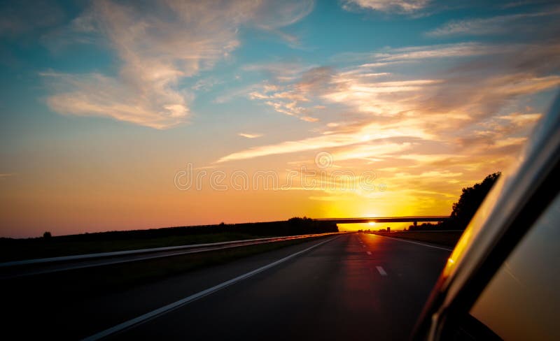 Sunrise on the way stock photo. Image of light, haze - 42195558
