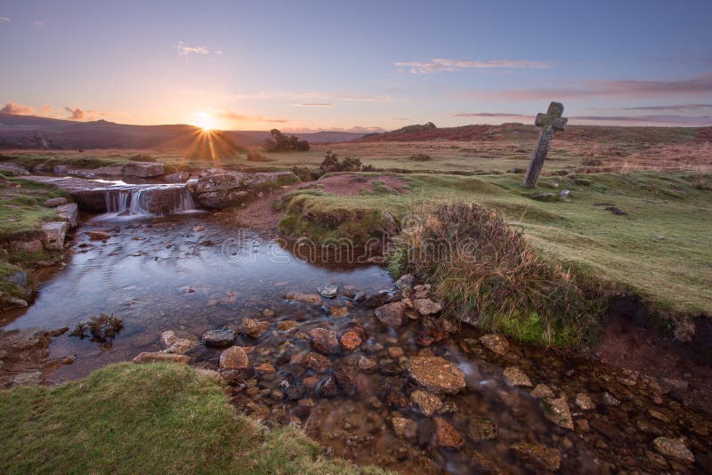 Sunrise at Windy Post stock image. Image of green, moorland - 170117587