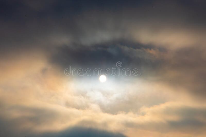 Sunrise in Winter with Dramatic Sky, Clouds and Rising Sun Stock Photo ...