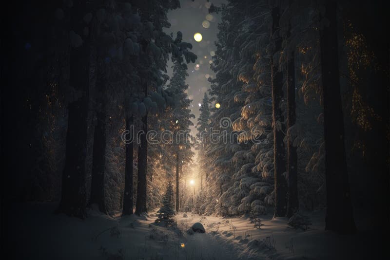 Sunrise in a Winter Forest Aesthetic Background, Witchcraft Magic ...