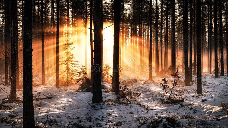 Sunlight Coming through of Tree in the Forest Stock Photo - Image of ...