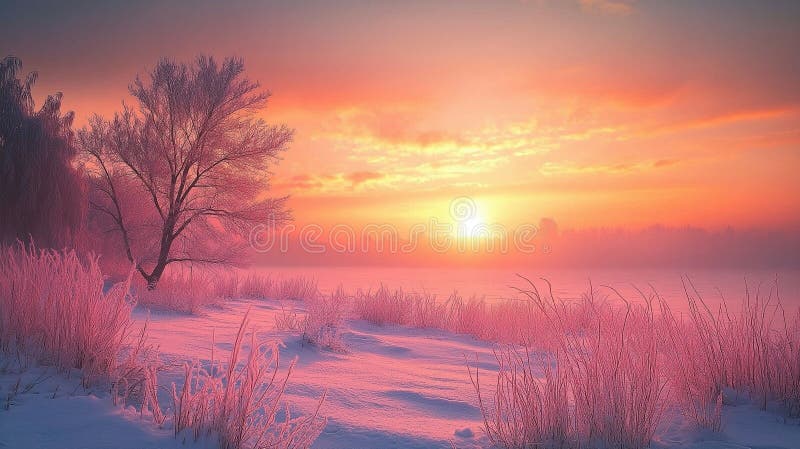 Sunrises in Cold Mornings: Dawn Breaking Over a Still, Frosty Landscape ...