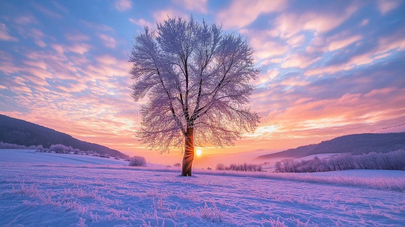 Sunrises in Cold Mornings: Dawn Breaking Over a Still, Frosty Landscape ...