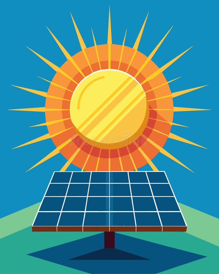 The Suns Rays Dance on the Solar Trees Solar Panels Creating a ...